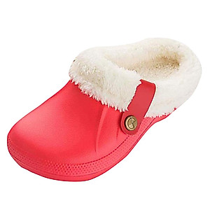 TooTu Waterproof Slippers Women Men Plush Lined Clogs Winter Garden Shoes Warm House Slippers Indoor Outdoor