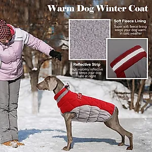 Lelepet Warm Dog Winter Coat Dog Coat Fleece Dog Jacket with Built in Harness Windproof Dog Cold Weather Coats Reflective Turtleneck XXLarge Dog Coat Waterproof Dog Coats for Small Medium Large Dogs