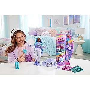 Barbie Cutie Reveal Doll with Purple Hair & Poodle Costume, 10 Suprises Include Accessories & Mini Pet (Styles May Vary)