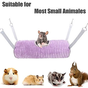 Bangminda Small Animal Hammock Ferret Hammock Hammock Tunnel Hamster Squirrel Sugar Slingshot Guinea Pig Ferret Accessories Hanging Hiding Tunnel Tube Toy for Cage