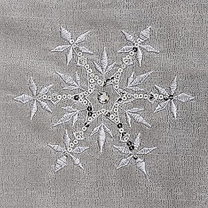 OWENIE Christmas Table Placemats Set of 4, Silver Placemats with Sequins Embroidery, Grey Place Mats for Dining Table, Xmas Holiday Tabletop Decor, Winter Table Decorations, Farmhouse 13 X 19 Inch