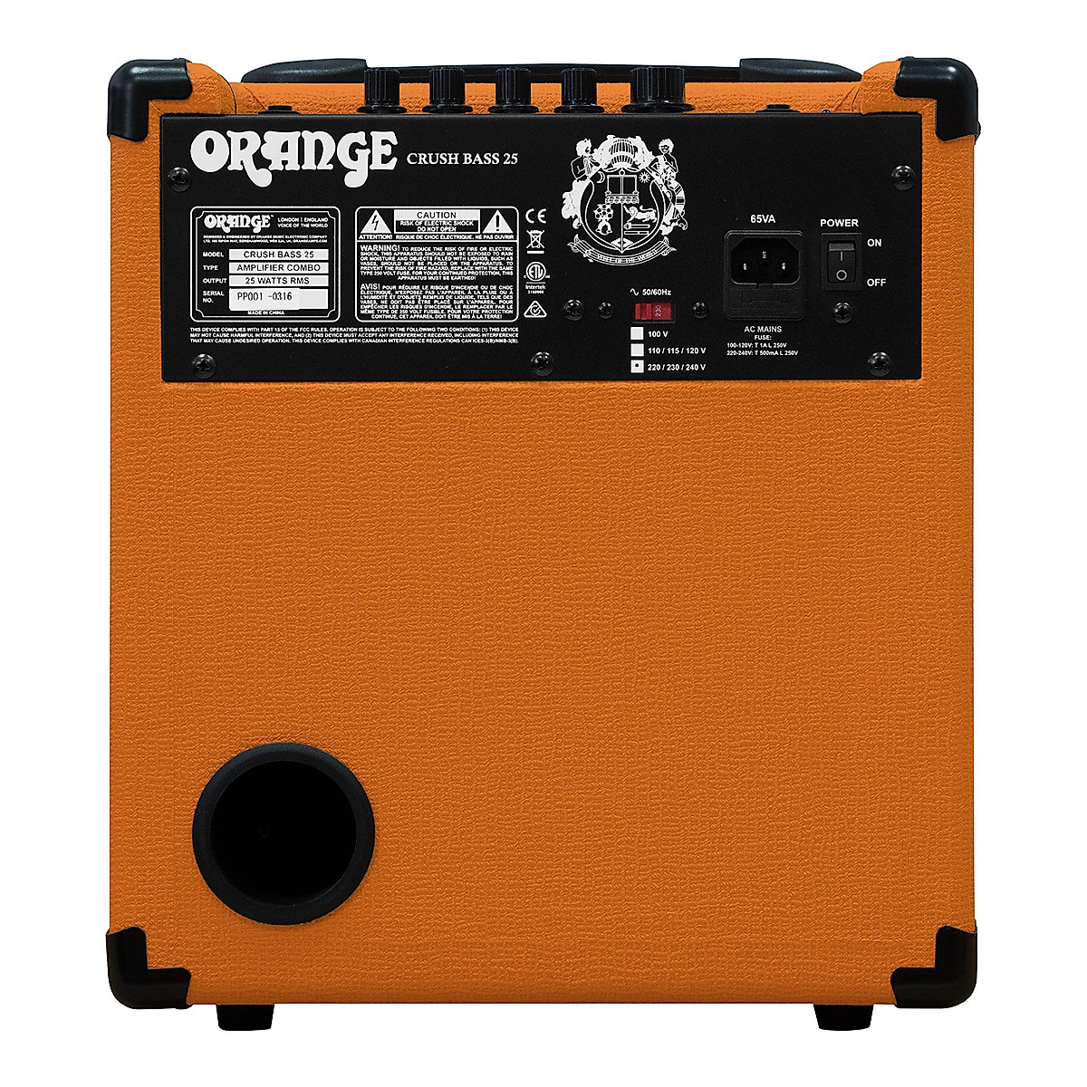 Orange Crush Bass 25 25W 8" Bass Guitar Amplifier and Speaker Combo, Orange