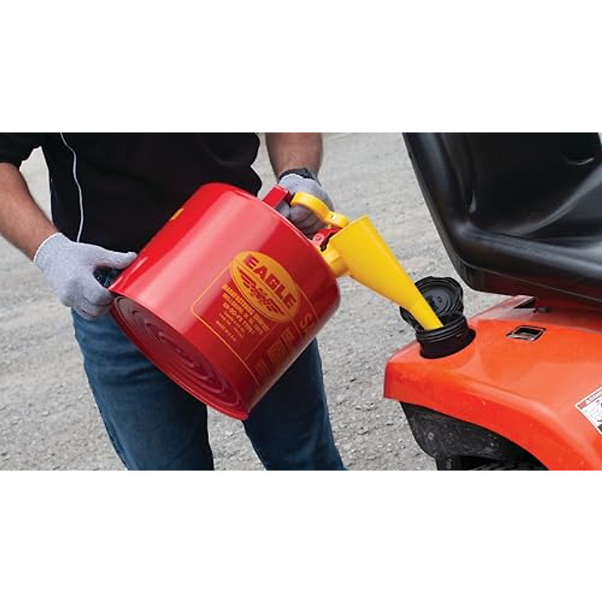 Eagle Plastic Funnel for Type I Metal Safety Cans, 5"x 7"x 12", Made of Chemically Resistant High-Density Polyethylene, Yellow, Made in The USA, F15FUN