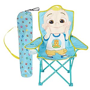 Idea Nuova Kids Indoor-Outdoor Folding Camp Chair with Carry Case, Cocomelon