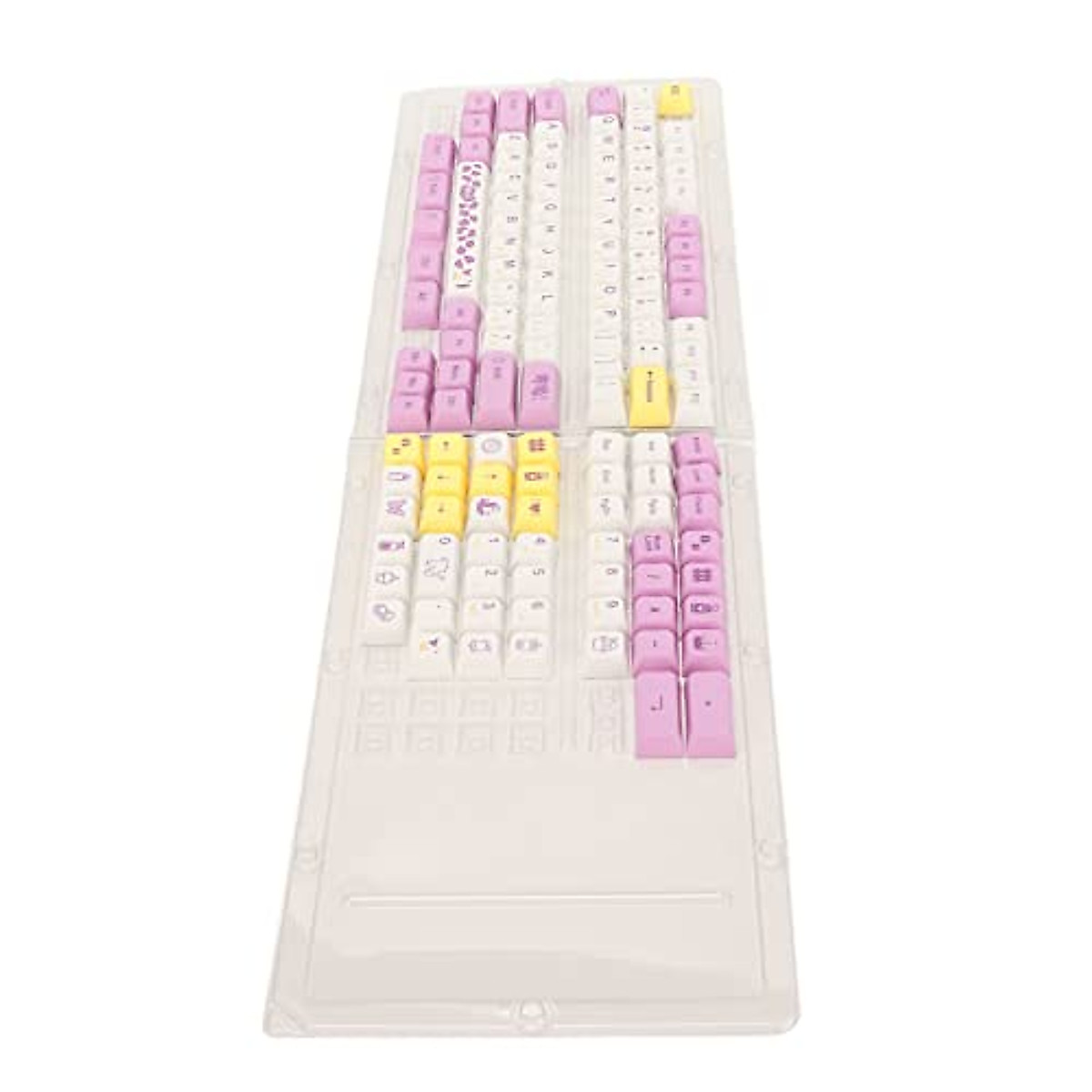 130 Keys Keycap, XDA Heat Sublimation Clear Handwriting PBT Keycap Set for 84 87 96 98 100 104 108 Keys Mechanical Keyboard Switch US Layout Mechanical Gaming Keyboard