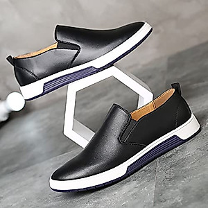 BSROT Men's Casual Oxford Shoes Slip-on Dress Shoes Comfortable Fashion Sneakers Black 8US