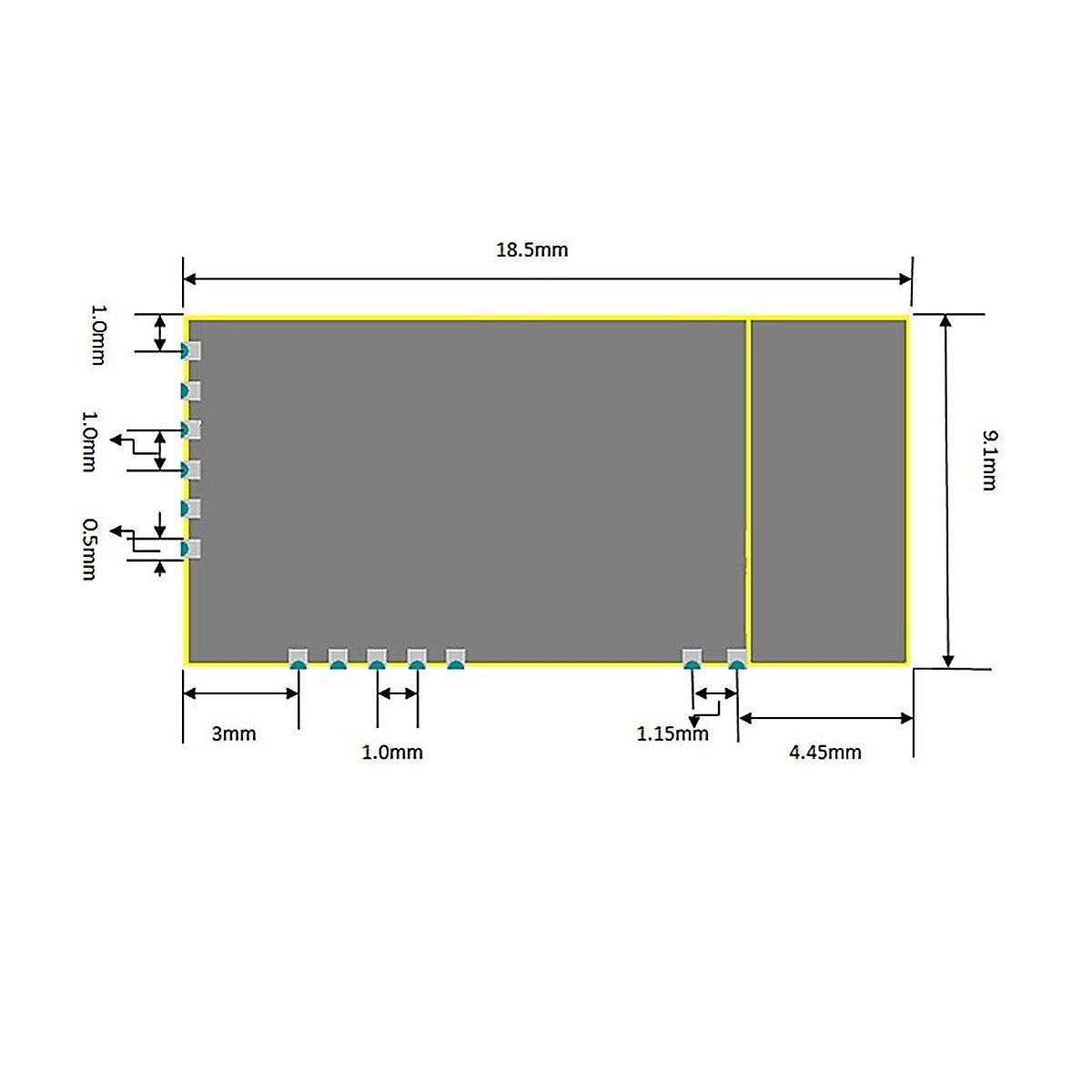 Nordic BLE 4.0 nRF51822 Controller Chip Bluetooth Module Small Size 18.5 x 9.1x 2.0mm 5 Pack