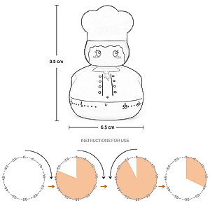 Cute Kitchen Timers Mechanical Cooking Egg Timers Clock for Study Teaching Games