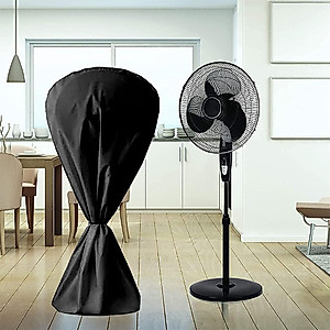 UCARE Fan Cover Dustproof Standing Pedestal Round Floor Electric Fan Dust Covers Household Patio Fans 420D Heavy Duty Oxford Cover Waterproof Floor Covers for Indoor Outdoor (Black)