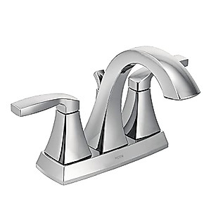 Moen Voss Chrome Two-Handle High Arc Bathroom Faucet, 6901, 0.5