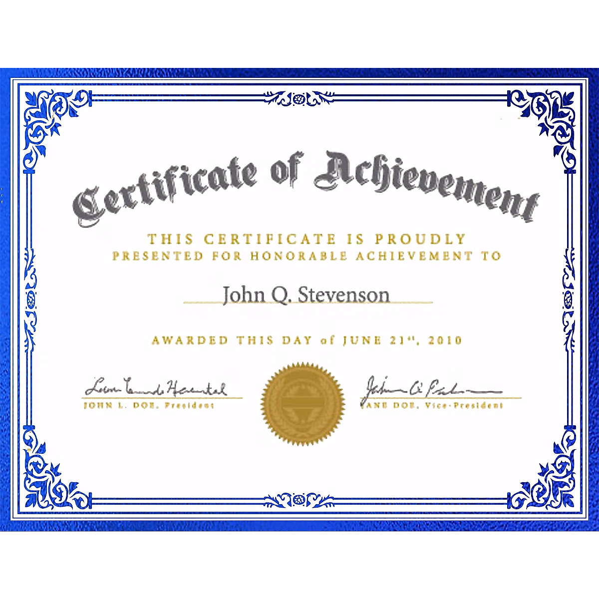 Professional Certificate Paper 8.5 x 11 for Printing, Diploma Paper, Award Certificates Paper, 80 lb, 15 Count, Gold Foil Border, for Office, Business Awards, Graduation, School (Blue)