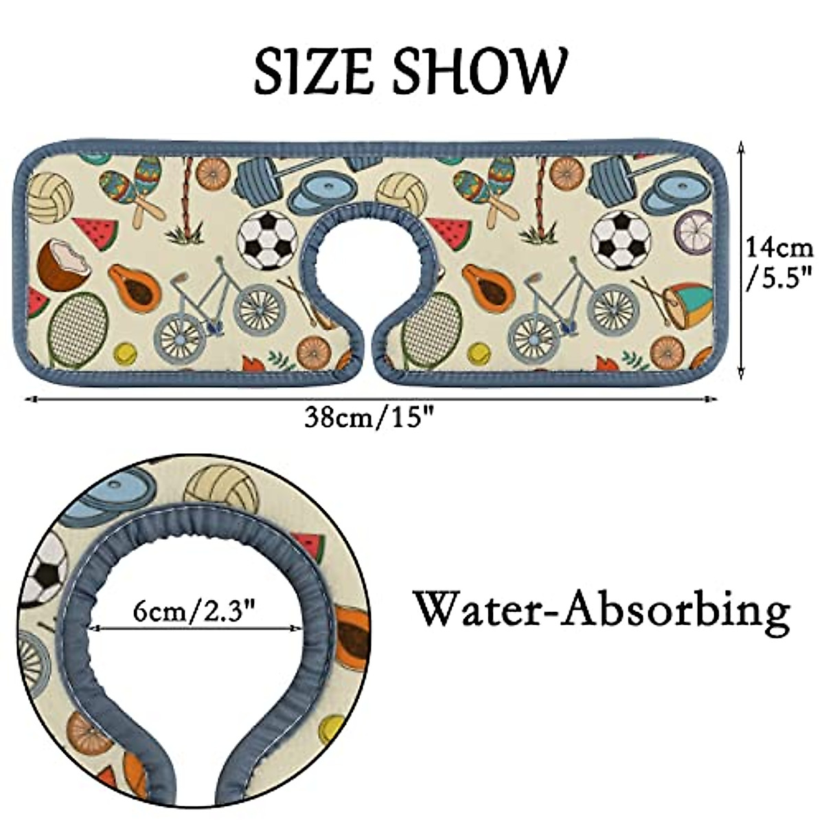 Kitchen Faucet Mats 2 Pieces Summer Vacation Elements Absorbent Faucet Sink Splash Guard Bathroom Counter and RV,Faucet Counter Sink Water Stains Preventer