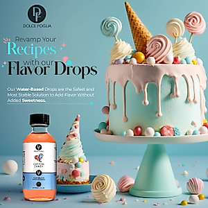 Dolce Foglia Cotton Candy Extract - 2 Ounce Multipurpose Flavoring for Baked Goods, Beverages, Coffee & Desserts - Sugar-Free Perfect For Weight Management, Pack of 2