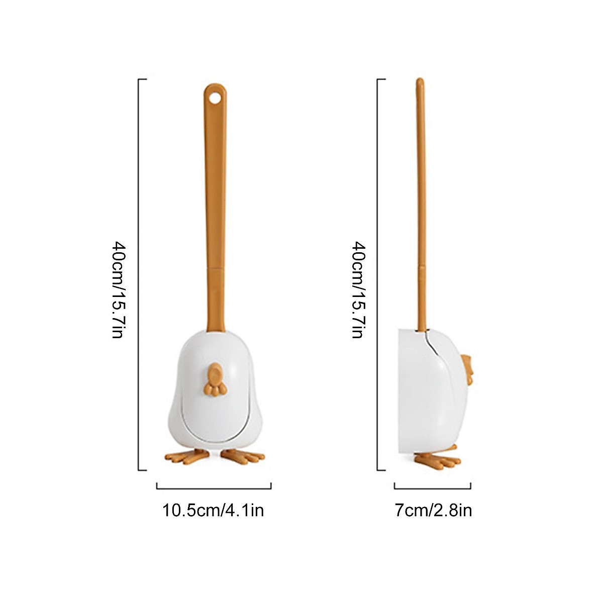 Hondony Toilet Brush and Holder Set,Wall Toilet Wand Long Handle Toilet Cleaner Brush | Long Handle Silicone Toilet Bowl Brush Head with Soft Bristles for Wash Basin