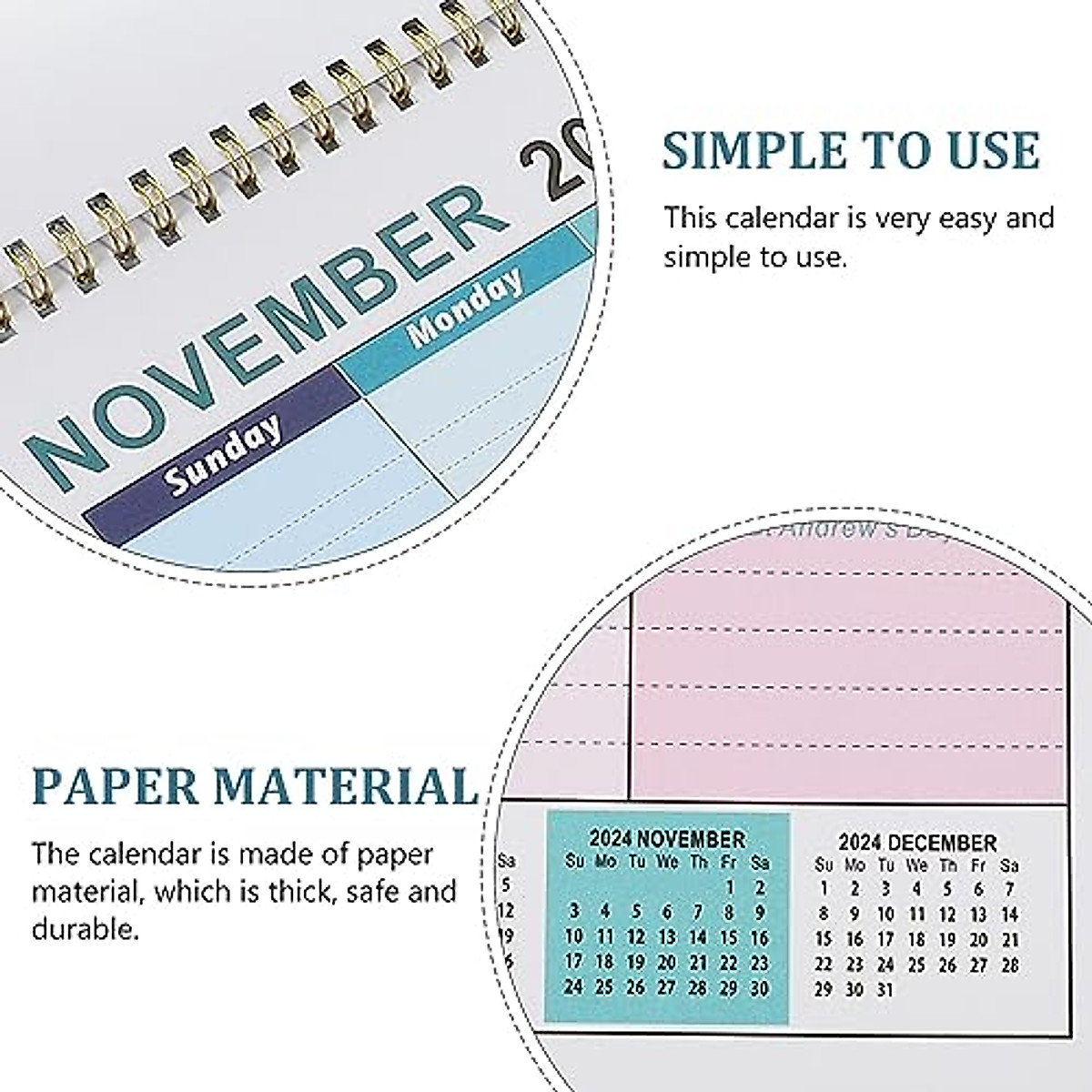 NUOBESTY 2024-2025 Wall Calendar Hanging Calendar Flip Schedule Calendar from Jan. 2024- Jun. 2025 Table Calendar Planner Calendar New Year Calendar for Home Office