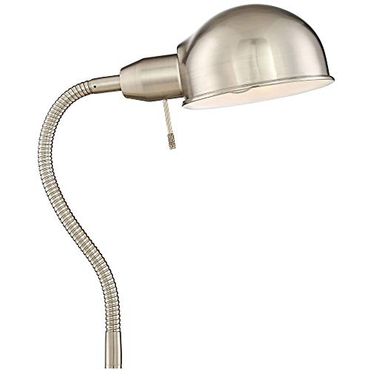 360 Lighting Ridley Modern Standing Task Floor Lamp 61" Tall Satin Nickel Silver Adjustable Gooseneck Arm Bright Lighting for Living Room Reading House Decor Bedroom Home