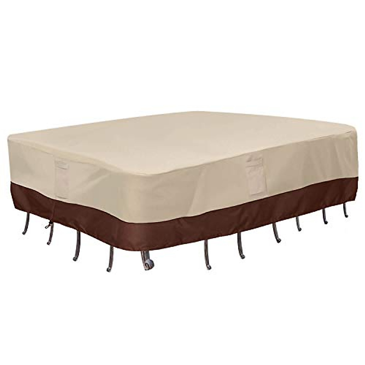 Vailge Waterproof Patio Furniture Set Cover, Lawn Patio Furniture Cover with Padded Handles, Patio/Outdoor Table Cover, Patio/Outdoor Dining Rectangular Table Chairs Cover Medium