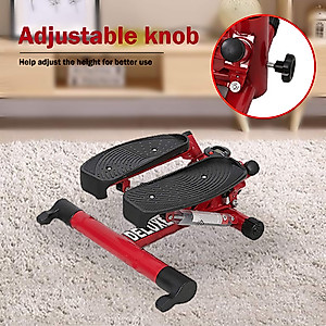 Livebest Adjustable Mini Stepper Indoor Stair Stepper Twist Stepping Machine Aerobic Trainer with Resistance Bands and LCD Display for Home,Office and Gym