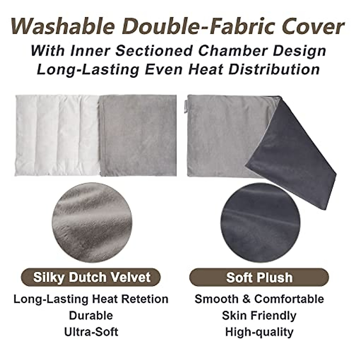 RelaxCoo Microwave Heating pad with Washable Cover 8 * 18" Microwavable Heat Pad for Neck Shoulder, Cramps, Back Pain Relief, Warm Compress Bean Bag Moist Heat Pack for Muscles, Joints, 2 Pack