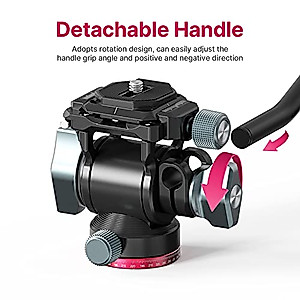 Video Fluid Head for Camera Tripod - ULANZI U-190 Mini Pan Tilt Head Small Panoramic Ball Head with Arca Swiss Quick Release Plate Lightweight Filming Equipment for Compact Camera Load up to 6.6lb/3kg