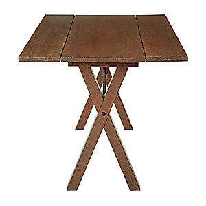 OSP Home Furnishings McKayla Solid Wood and Veneer Flip Top Table, Distressed Brown Finish
