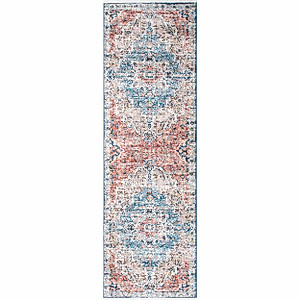 nuLOOM Sawyer Vintage Transitional Area Rug - 2x12 Runner Rug Vintage Multi/Ivory Rugs for Living Room Bedroom Dining Room Entryway Hallway Kitchen