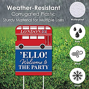 Big Dot of Happiness Cheerio, London - Party Decorations - British UK Party Welcome Yard Sign