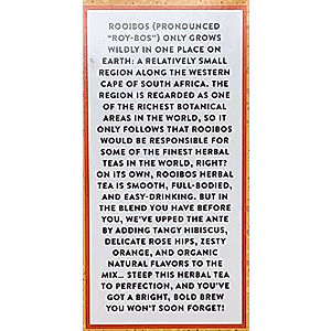 Trader Joes Organic Blood Orange Rooibos Herbal Tea Blend, Flavored with other Natural Flavors, Caffeine Free, 20 Tea Bags, 1.13 ounces (32 grams)