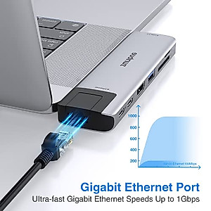 USB C Adapter Hub for MacBook Pro Air M1 M2 2022 2021 2020 2019 13 15 16" 8 in 2 Multiport Laptop Extender USB C Dongle with 4K HDMI USB 3.0 2.0 Ethernet SD TF Thunderbolt 3 USB-C Mac Converter