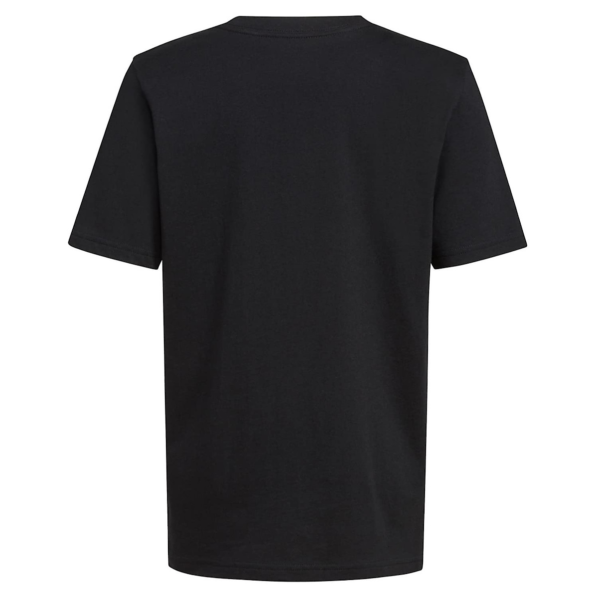 adidas Boys' Big Short Sleeve Cotton BoS Ghost Logo T-Shirt, Black, S(8)