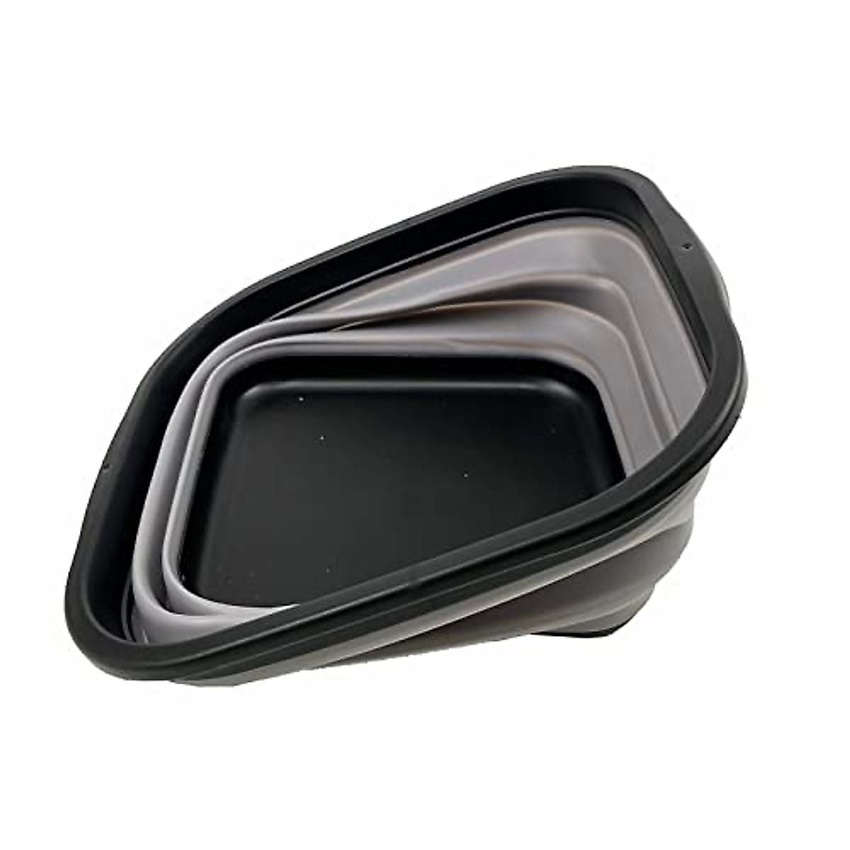 SAMMART 5.5L (1.4 Gallons) Collapsible Tub - Foldable Dish Tub - Portable Washing Basin - Space Saving Plastic Washtub (Black/Alloy Grey)