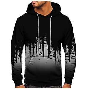 Ymosrh Hoodies, Unisex 3D Printed Novelty Pullover Hooded Sweatshirt Sudaderas Hombre Para El Frio Sweaters For Hoodies Cheap Blank Sweater Plain Parejas Novios Pullover Workout (XL, Black)