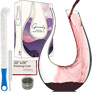 Gnimihz Wine Decanter - Handmade Lead-free Crystal Swan-neck Decanter, Elegant and Effective Wine Accessories, Wine Gifts, 1500ml