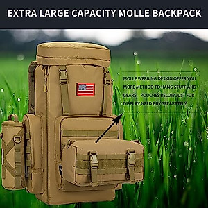 Extra Large Hiking Daypack, [2023 Upgraded]Waterproof Camping Backpack For Men, 60l70l85l Military Molle Rucksack Backpack