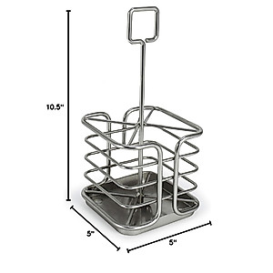 Spectrum Diversified Euro Silverware Caddy Flatware Utensil Organizer Stand Holder, Satin Nickel