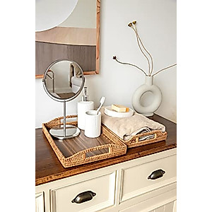 Rattan Decorative Tray 15x7.5inches - Coffee Table/ Ottoman Tray - Vanity Tray - Fruit Basket - Serving Tray