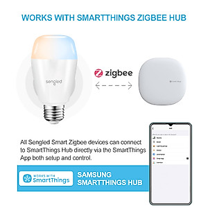 Sengled Zigbee Smart Bulbs, Tunable White 2700K~6500K, Hub Required, Dimmable via Wall Switch, Works with SmartThings and Echo Plus with Built-in Hub, Daylight A19 E26, Voice & APP Control, 4 Pack