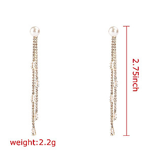 Dangle Earrings for Women, Fashion Silver Earrings, Sterling Silver Bling Design Long Dangle Earrings Drop Women Drop Silver Earrings Dangling Earrings Jewelry for Women(Gold)