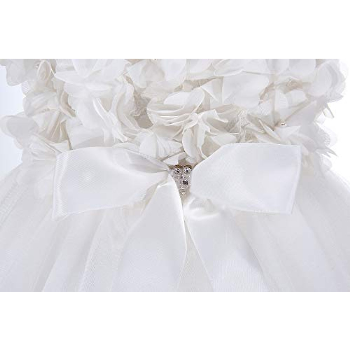 Bow Dream Baby Flower Girl Dress with Shoes Applique Birthday Princess Party White 0-3 Months