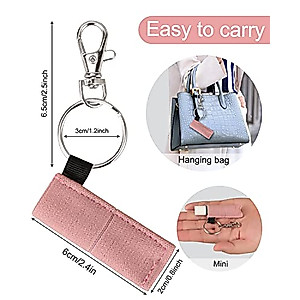 Meiiy Chapstick Holder Elastic Lip balm Holder Lipstick Sleeve Pouch Lip Gloss Holder With Hook 3 Pcs Stocking Stuffers Gift for Women (3pcs)