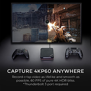 AVerMedia Live Gamer Bolt: Thunderbolt 3 External Capture Card, Stream and Record in 4K60 HDR10, Support Win 11 and MacOS 10.15, Not for Apple M1 CPU, Perfect for PS4 Pro, PS5, Xbox Series X/S (GC555)