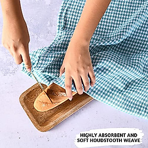 Folkulture 100% Cotton Kitchen Towels with Hanging loop, Dish Towels for Kitchen Décor, Kitchen Hand Towels or Absorbent Kitchen Towels, Farmhouse Kitchen Towels, 20 x 28 inches, Set of 4, (Aqua Blue)