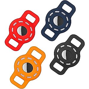Amaessom Airtag Dog Collar Holder（4 Pack） Protective Airtag Case for Dog Collar，Anti-Lost Air Tag Case Holder Cover Compatible with Cat Dog Collars Loop ，Airtag Pet Holder 0.8 inch Width …