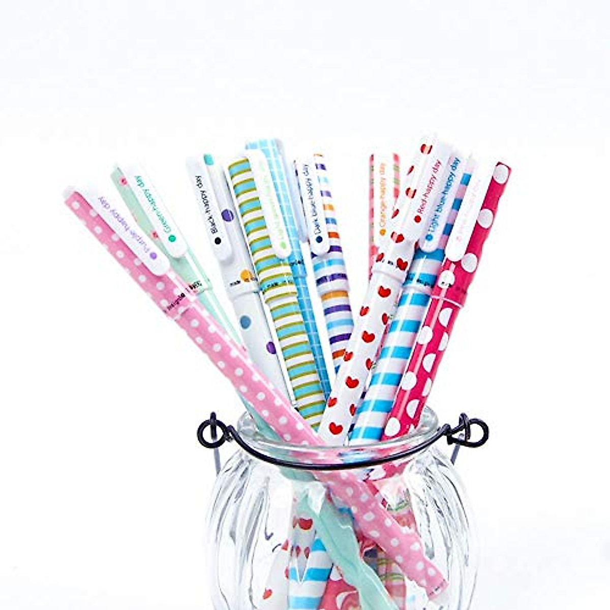 Colorful Pens Gel Ink Pen Set 0.5 mm Multi Colored Roller Ball Fine Point Ballpoint Pen, Cute Pens for School Writing journaling Sketching Doodling,Kids Girls Students Stationery Gift Set