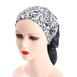 K-Elewon 27.5” Women Medium Square Scarf Cotton Head Scarf- 2PCS Neck Scarf Hair Scarf Head Sleeping Wraps Scarfs for Women H07-08