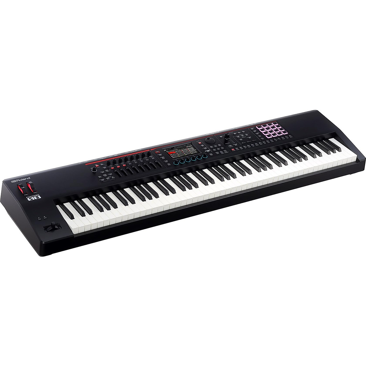 Roland Fantom-08 Synthesizer Keyboard - Bundle with Double Braced X-Style Keyboard Stand, Sustain Pedal, Instructional DVD, Online Piano Lessons, and Austin Bazaar Polishing Cloth