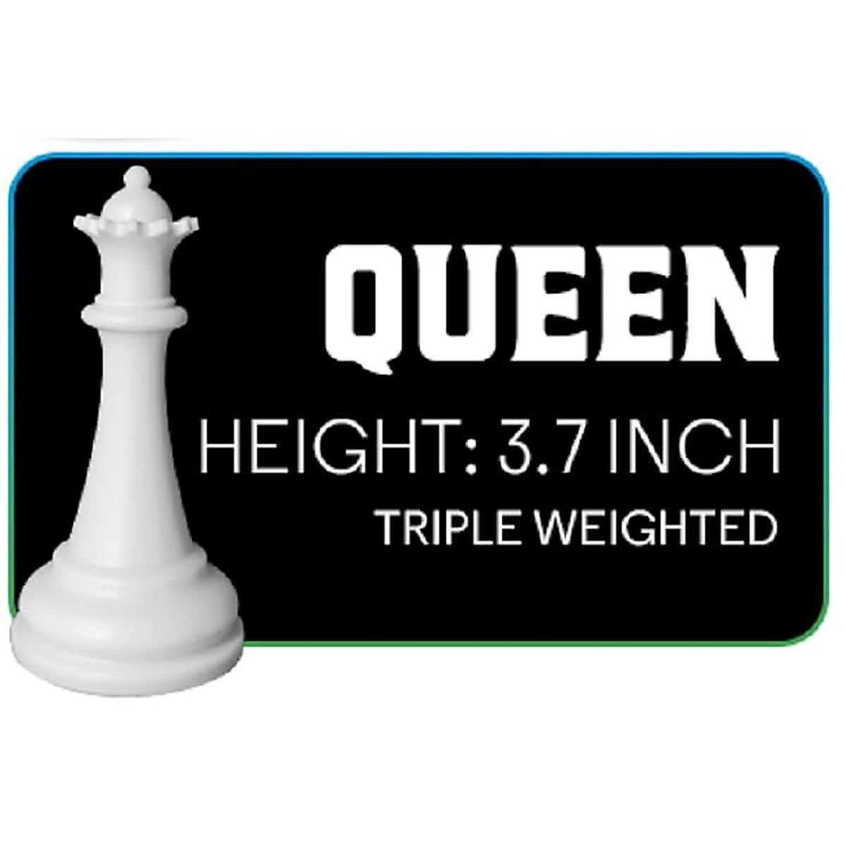 Chess Geeks 3X Triple Weighted Chess Pieces Only - Modern Style - Heavy Weighted Pieces - 32 Pieces + 2 Extra Queens - Total Weight 2.5lb - King 4" Tall