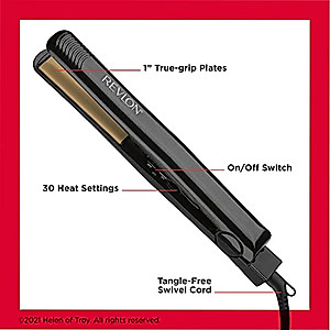 Revlon Perfect Heat Triple Ceramic Flat Iron | For Ultra Straight Styles (1 in)