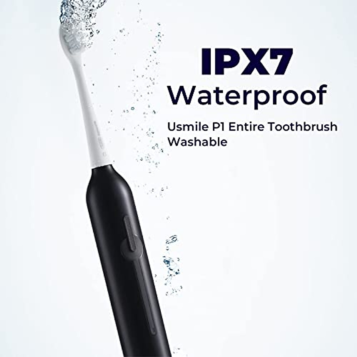 usmile Sonic Electric Toothbrush for Adults, USB Rechargeable with 2 Brush Heads, Powered Whitening Toothbrush with Smart Timer, 4-Hour Fast Charge for 180 Days Use, P1 Black