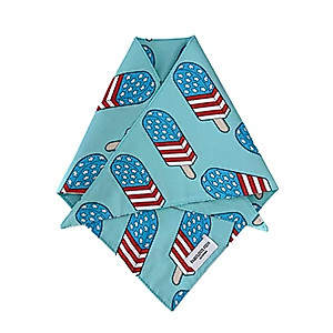 Fabulous Fido Summer Accessories 100% Cotton Dog Summer Bandana, Dog Apparel Cooling Scarf, Patriotic Pet Supplies Essentials Unisex Summer Clothes Party Outfit Costumes (Blue)